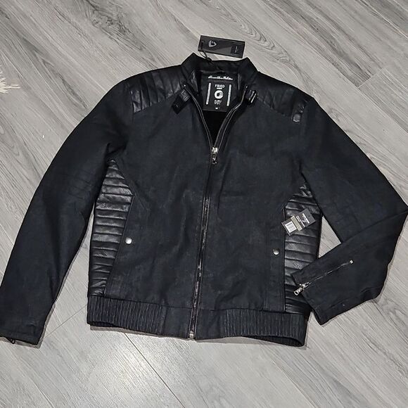 Fried Denim | Jackets & Coats | Nwt Fried Denim Dk Blueblackdenim Faux ...